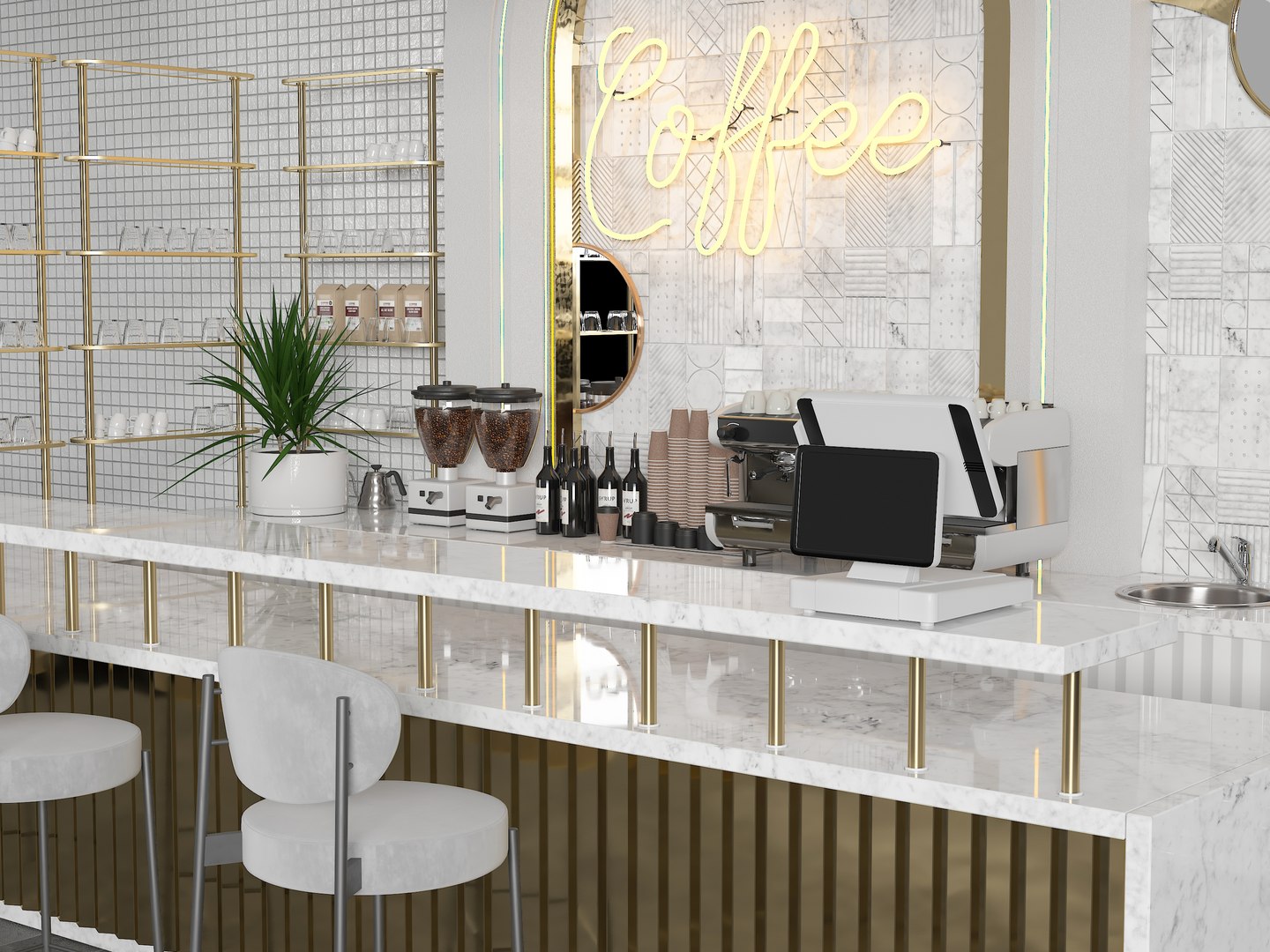 3D Cofee Bar - TurboSquid 1987227