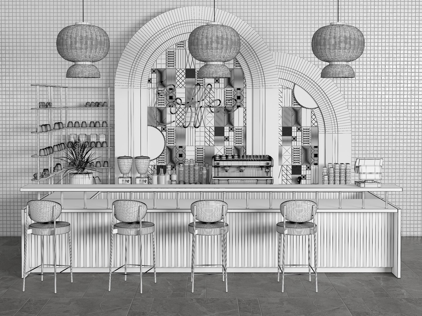 3D Cofee Bar - TurboSquid 1987227