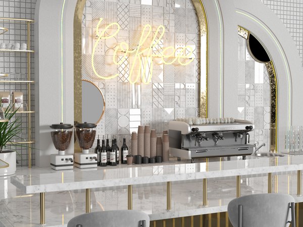 3D cofee bar - TurboSquid 1987227