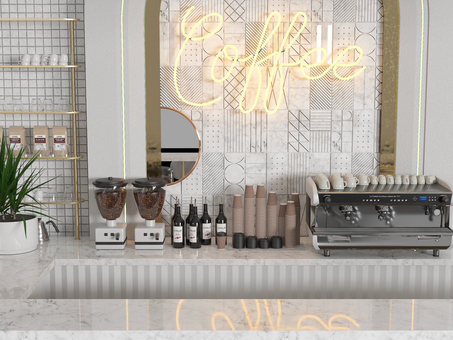 3D Cofee Bar - TurboSquid 1987227