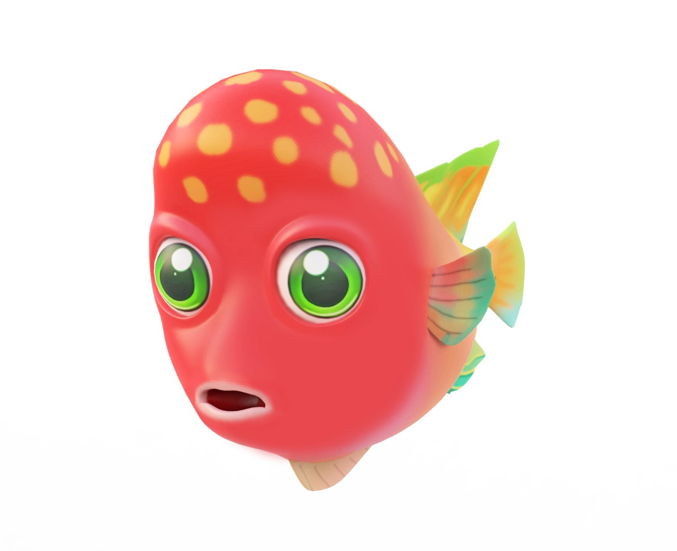 Redhead Cichlid Fish Toon 3D Model - TurboSquid 1586035