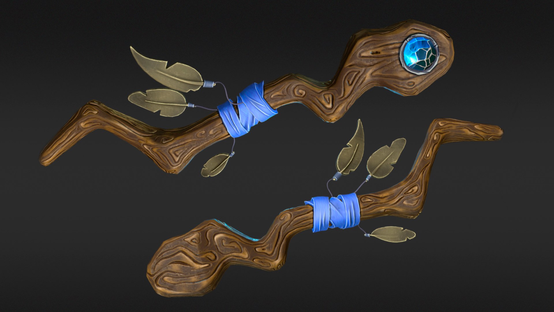 3D Stylized Weapon Crook Low-Poly 3D Model Low-poly 3D Model ...