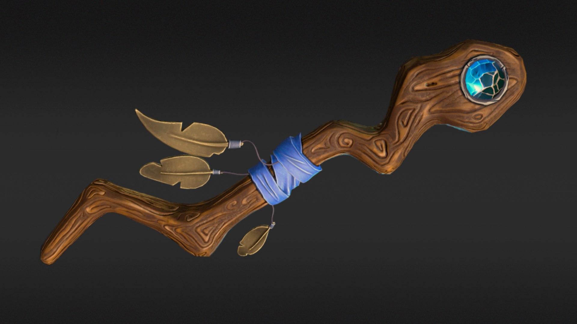 3D Stylized Weapon Crook Low-Poly 3D Model Low-poly 3D Model ...