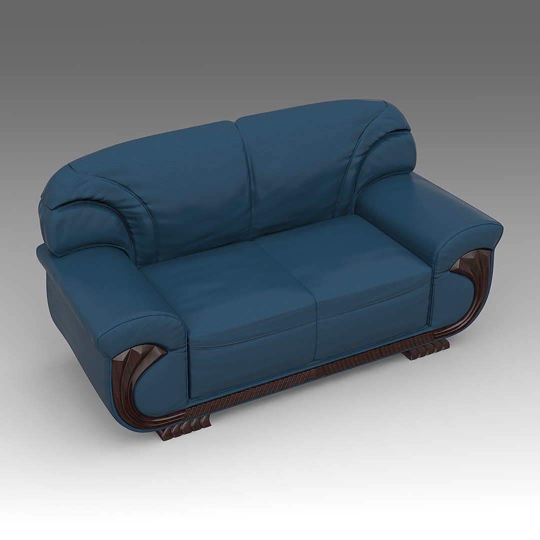 3d model leather sofa
