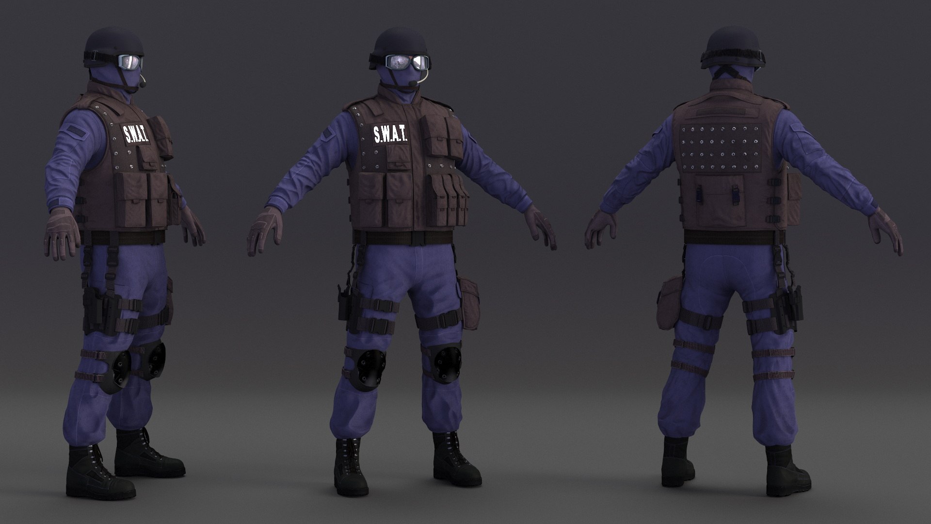 3D Model Swat Officer - TurboSquid 2132427