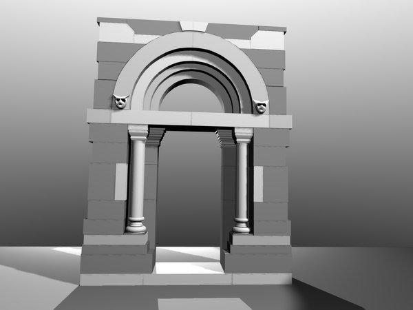 medieval portal romanic 3d model