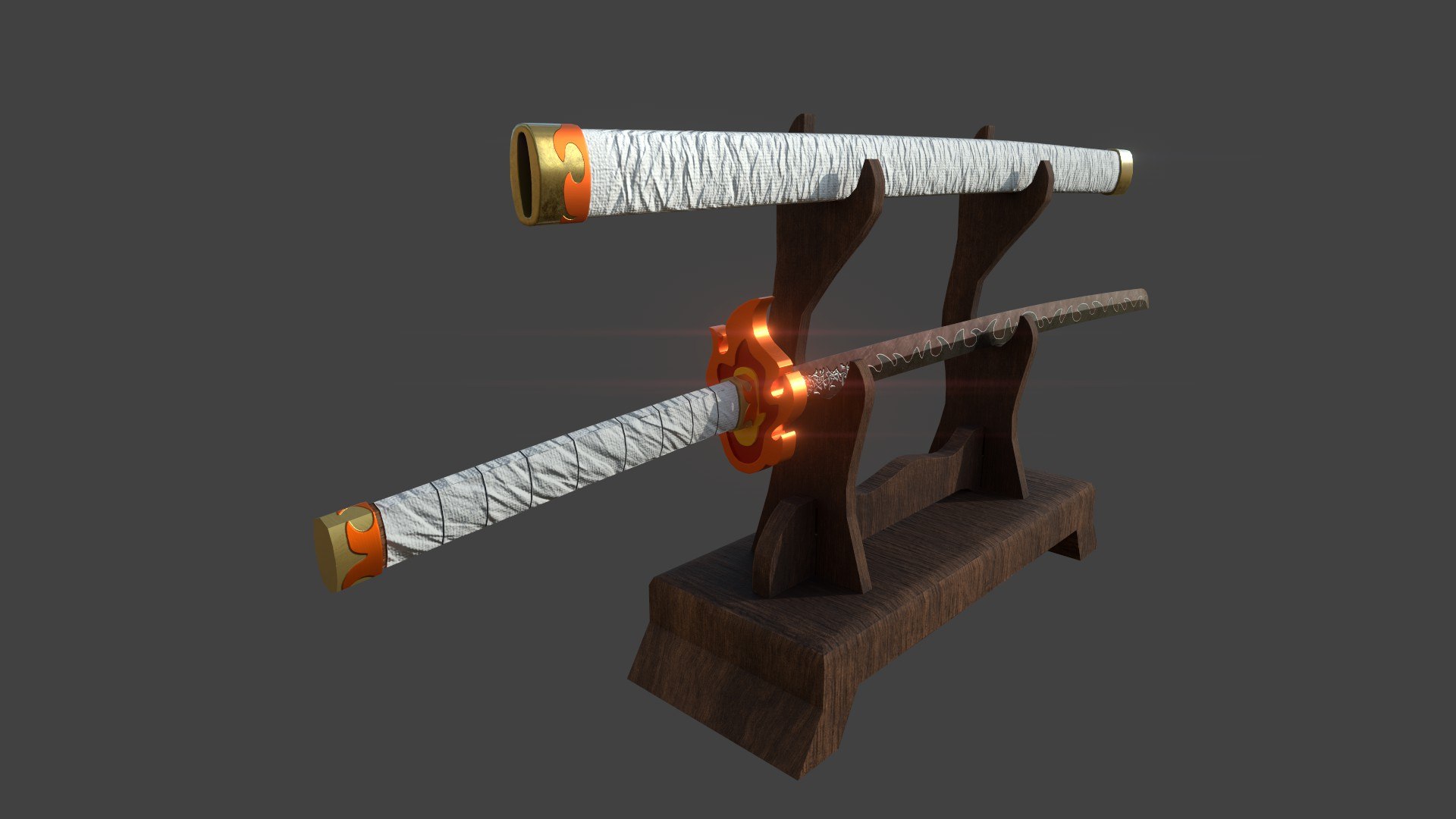 3D Kyojuro Rengoku Nichirin. Kimetsu No Yaiba- Demon Slayer ...