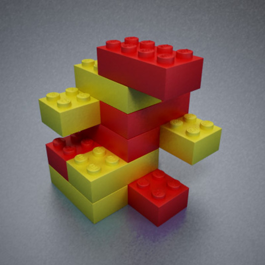 classic lego bricks 3d max