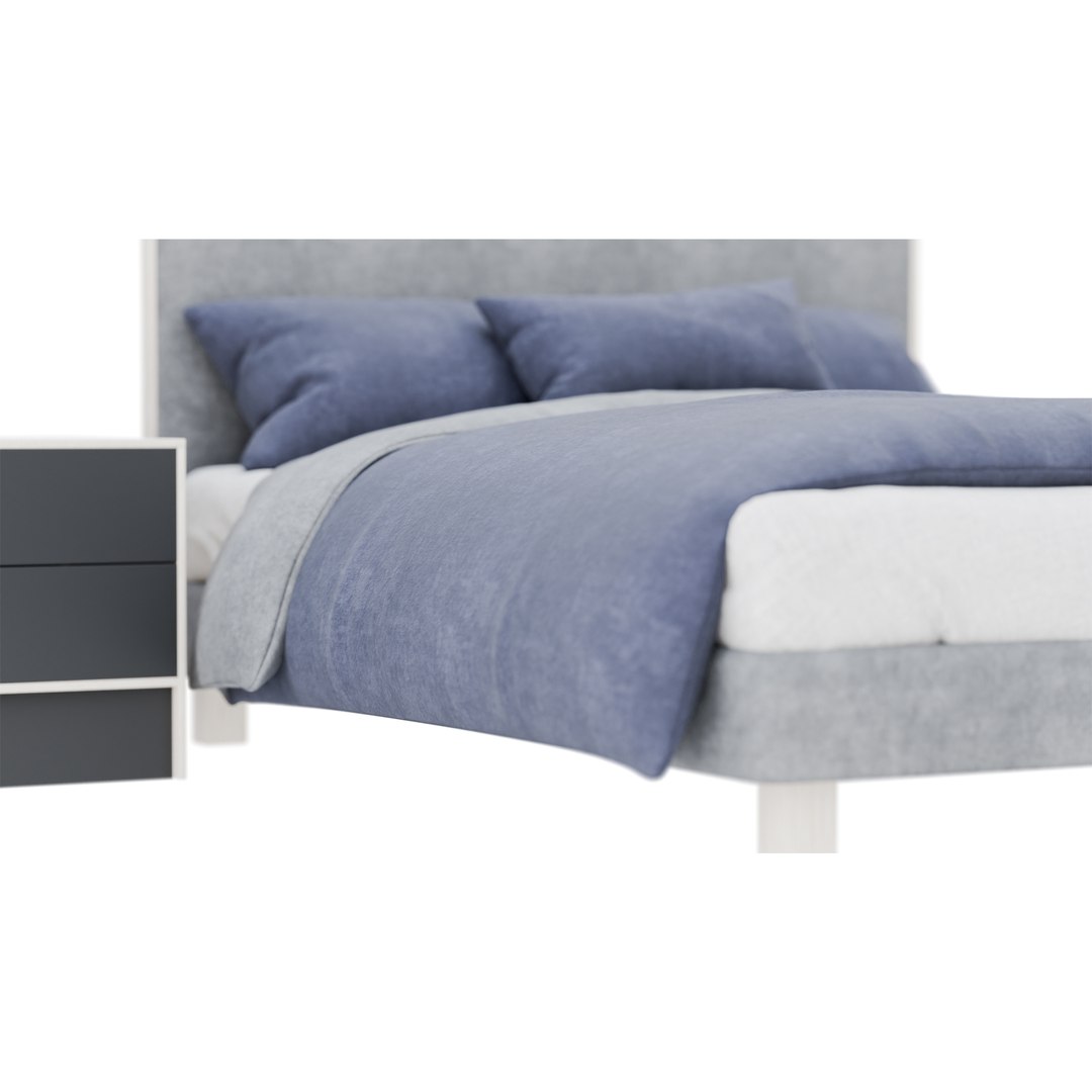 Queen Bed Model - TurboSquid 2183005