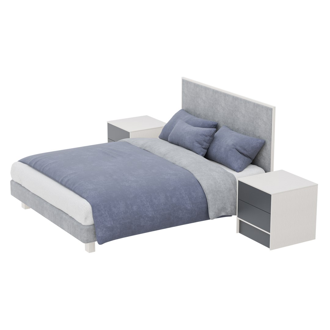 Queen Bed Model - TurboSquid 2183005