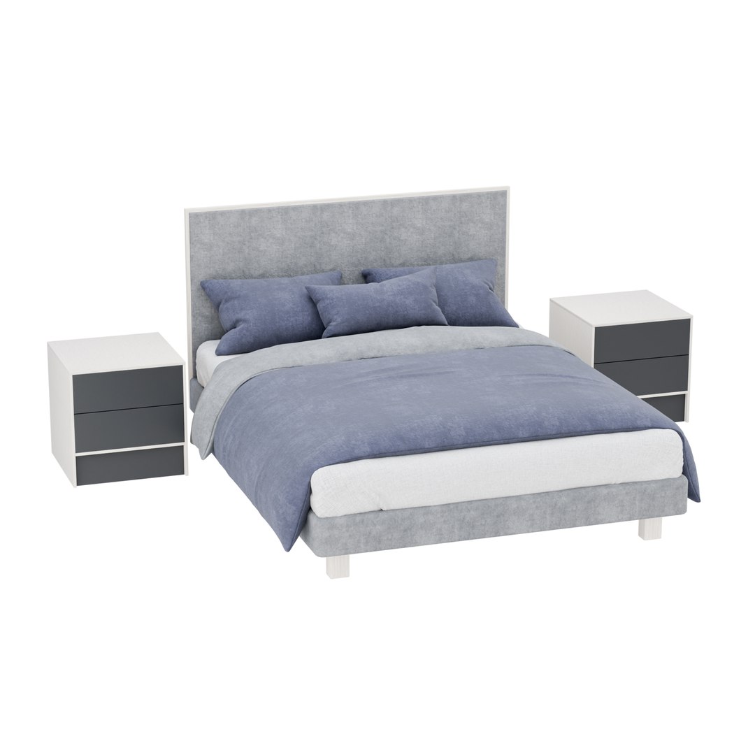 Queen Bed Model - TurboSquid 2183005