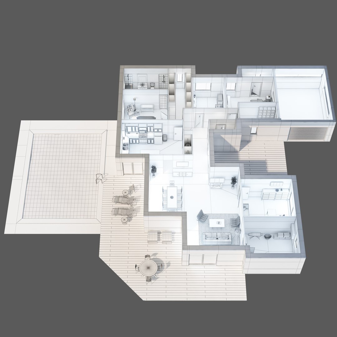 Lighting floor plan scene 3D model - TurboSquid 1201401