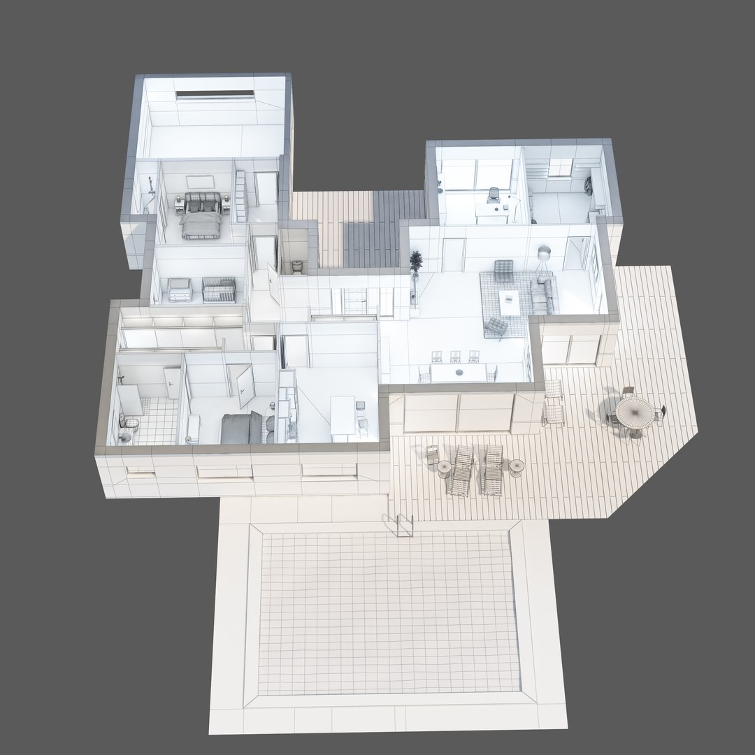 Lighting floor plan scene 3D model - TurboSquid 1201401