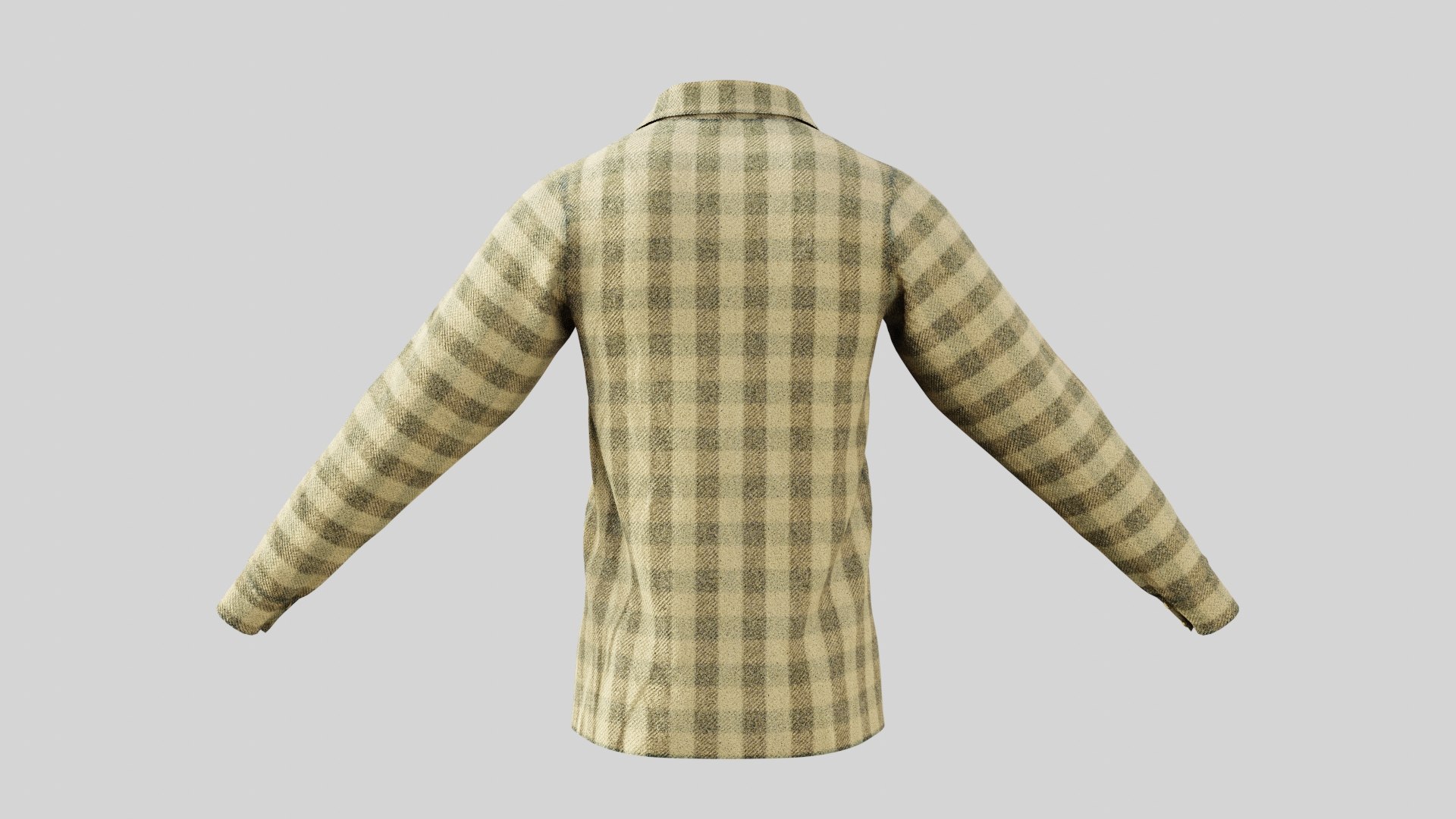Male Shirt 01 Light Yellow Fannel Checkered 3D Model - TurboSquid 2407405