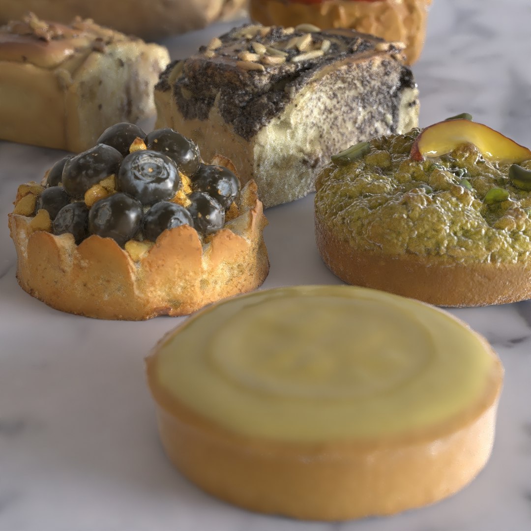 Photorealistic Pastries Bread 3D Model - TurboSquid 1421650