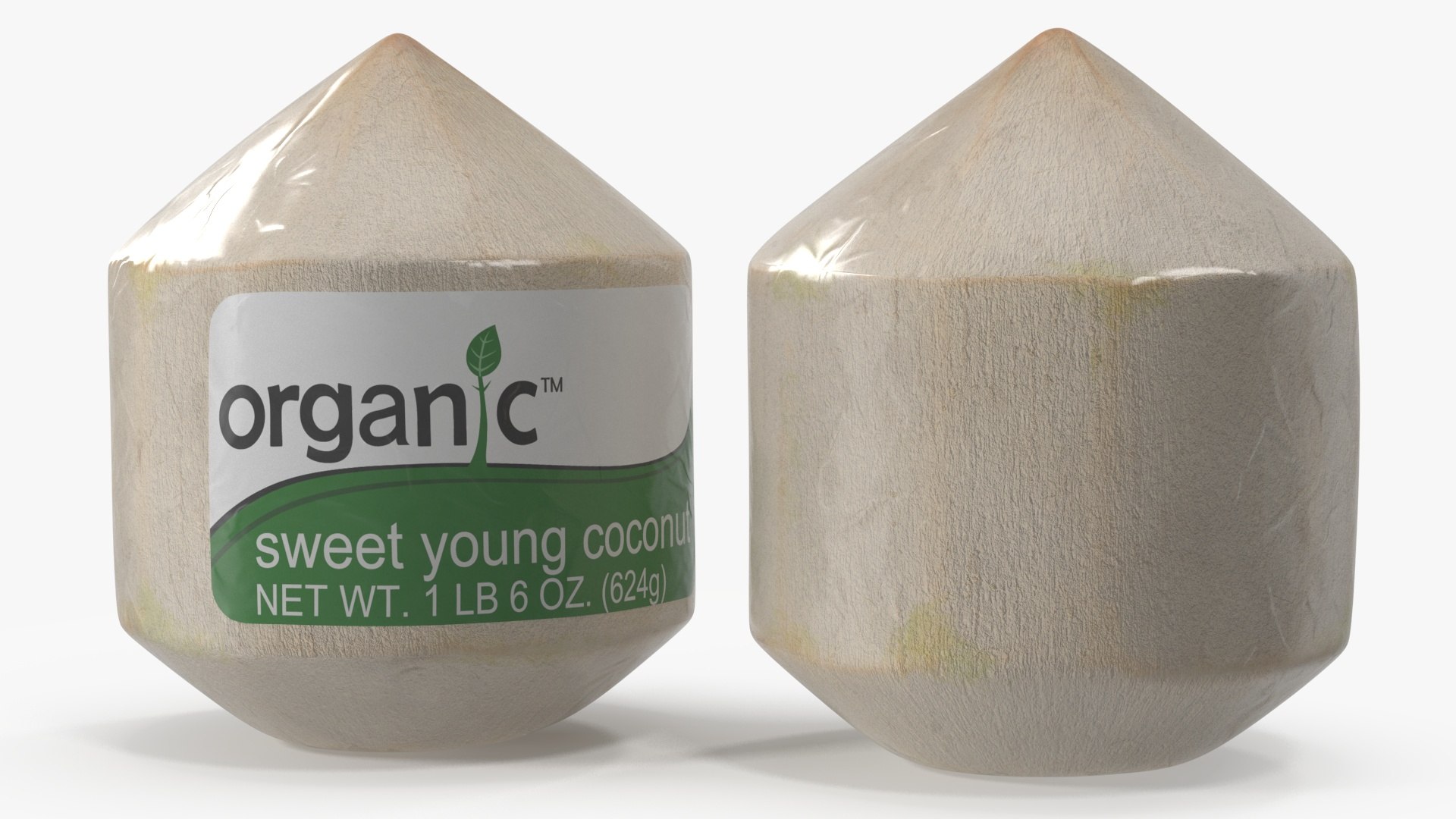 Fresh Shelled Coconut Pack Organic 3D - TurboSquid 2212195