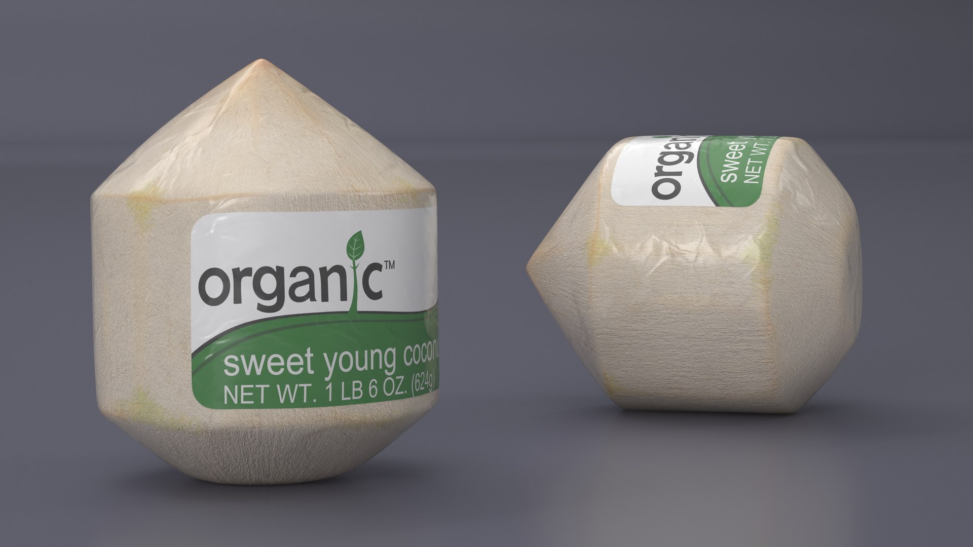 Fresh Shelled Coconut Pack Organic 3D - TurboSquid 2212195