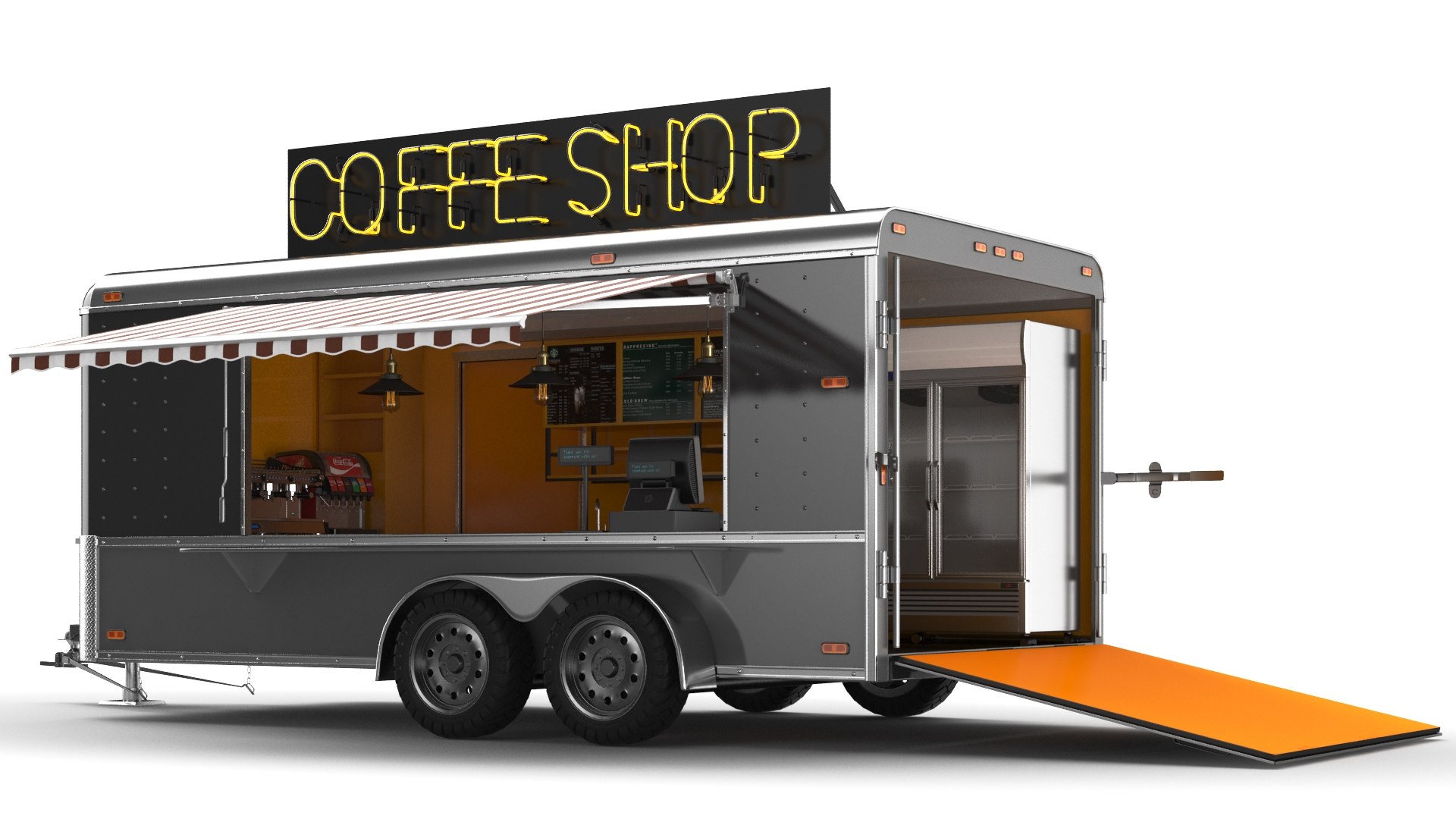 Detailed Coffee Trailer 3D - TurboSquid 2089015