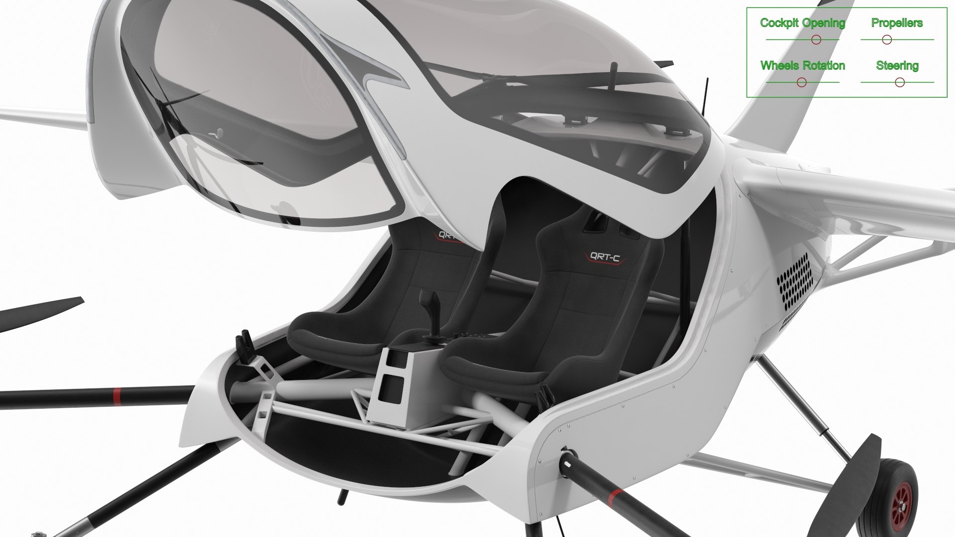 3D EVTOL Air One Two Seater Aeroplane Rigged For Maya - TurboSquid 2033580