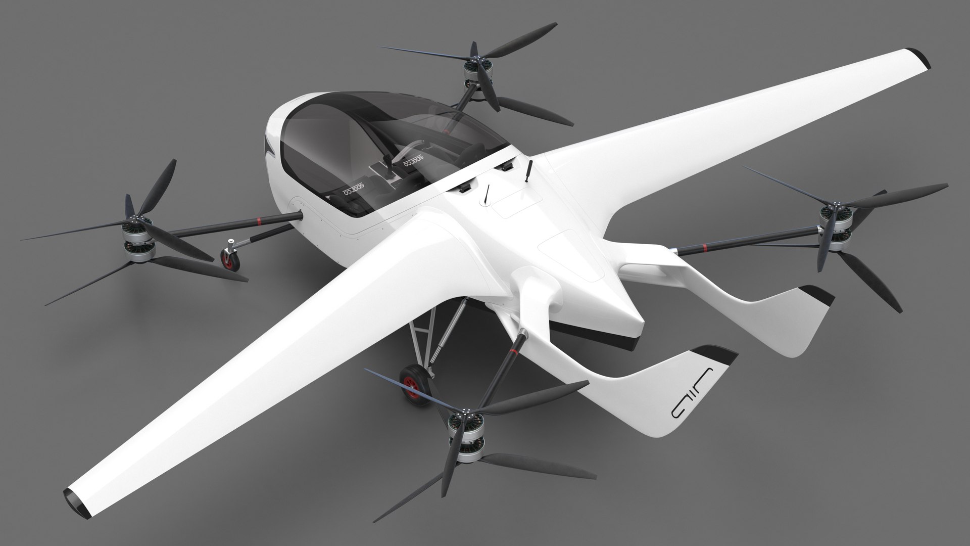 3D EVTOL Air One Two Seater Aeroplane Rigged For Maya - TurboSquid 2033580