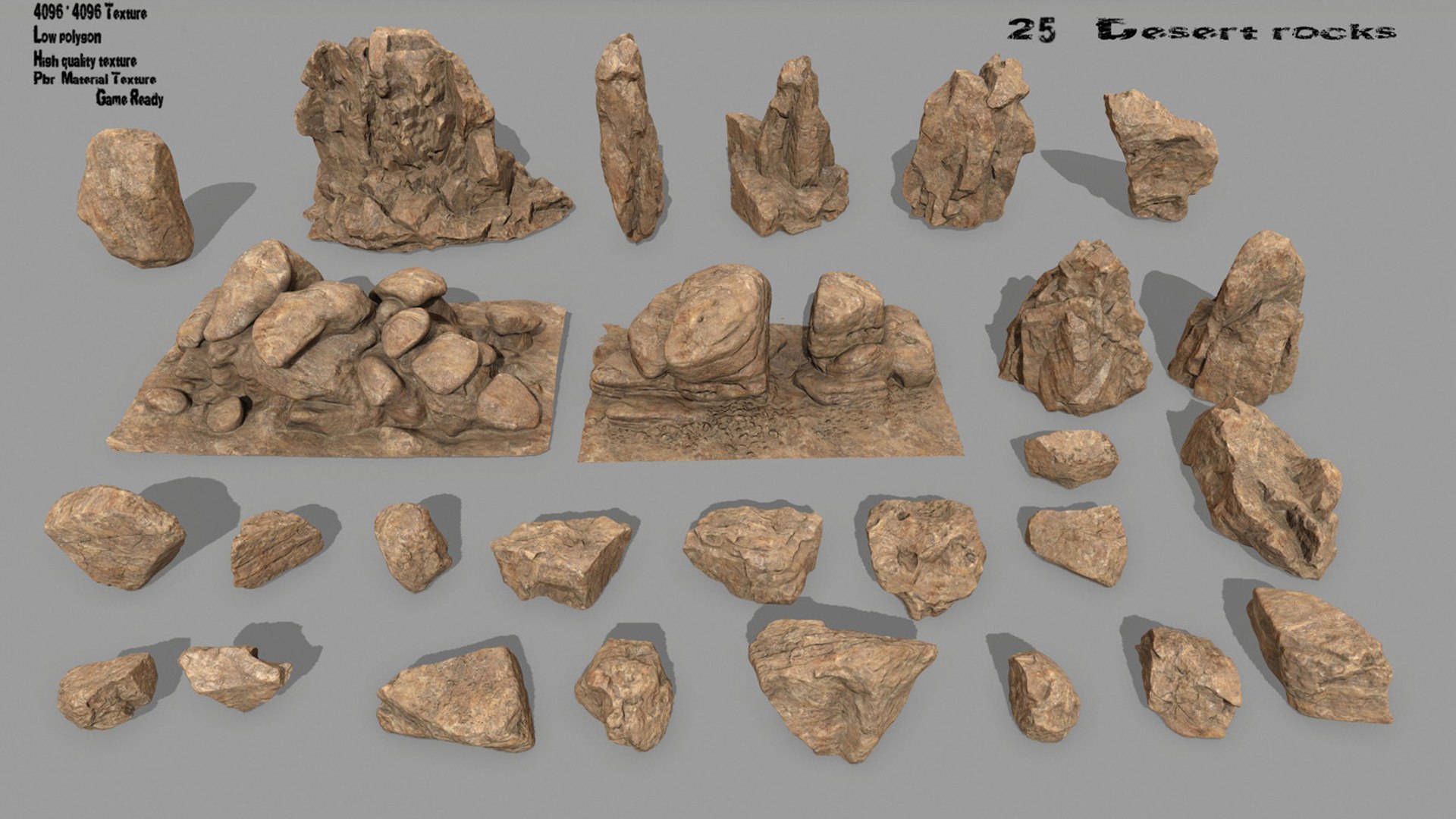 3D Desert Rock Model - TurboSquid 1342246