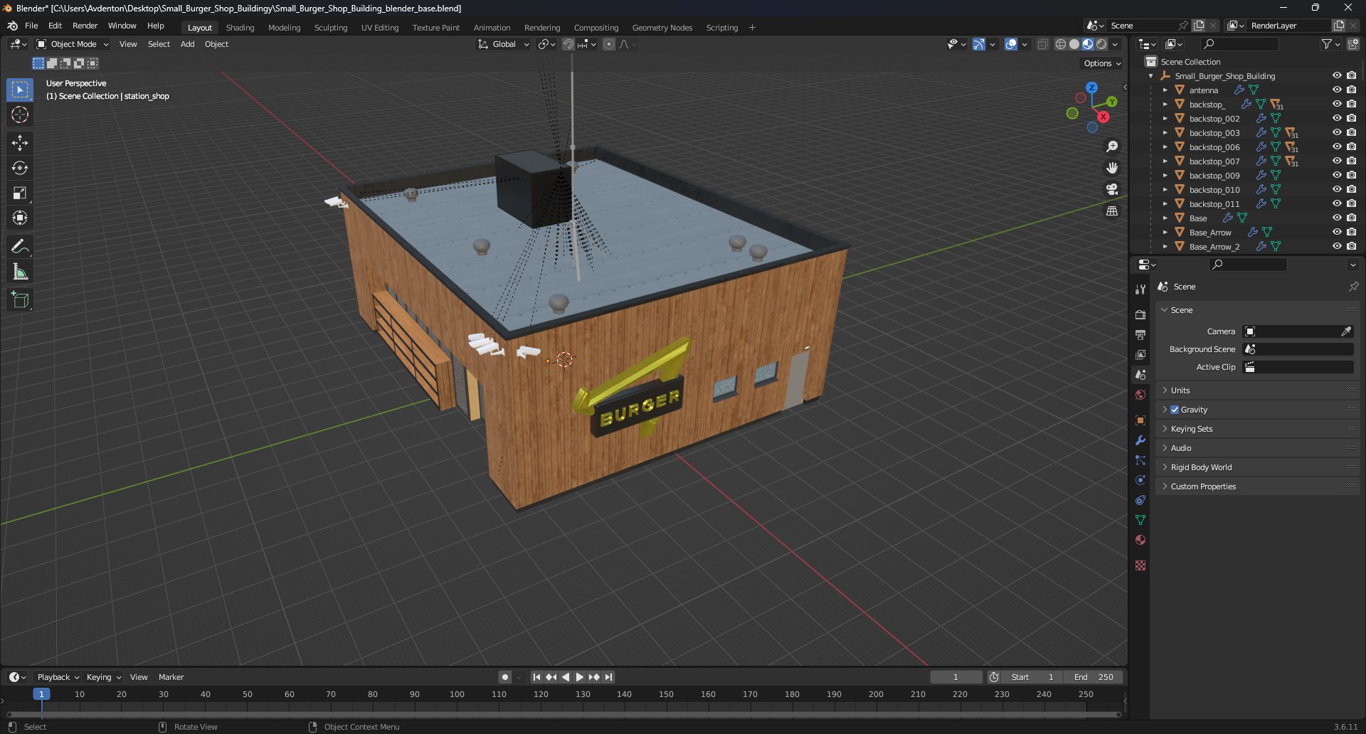 Small Burger Shop Building Model - TurboSquid 2285009