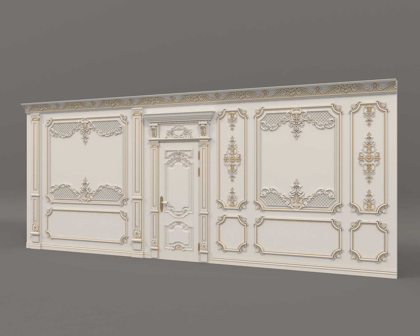 3D Model Wall Molding In Classic French Style 21 - TurboSquid 2198056
