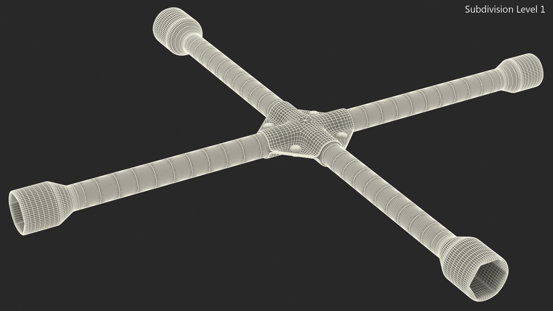 3D way lug nut wrench - TurboSquid 1708724