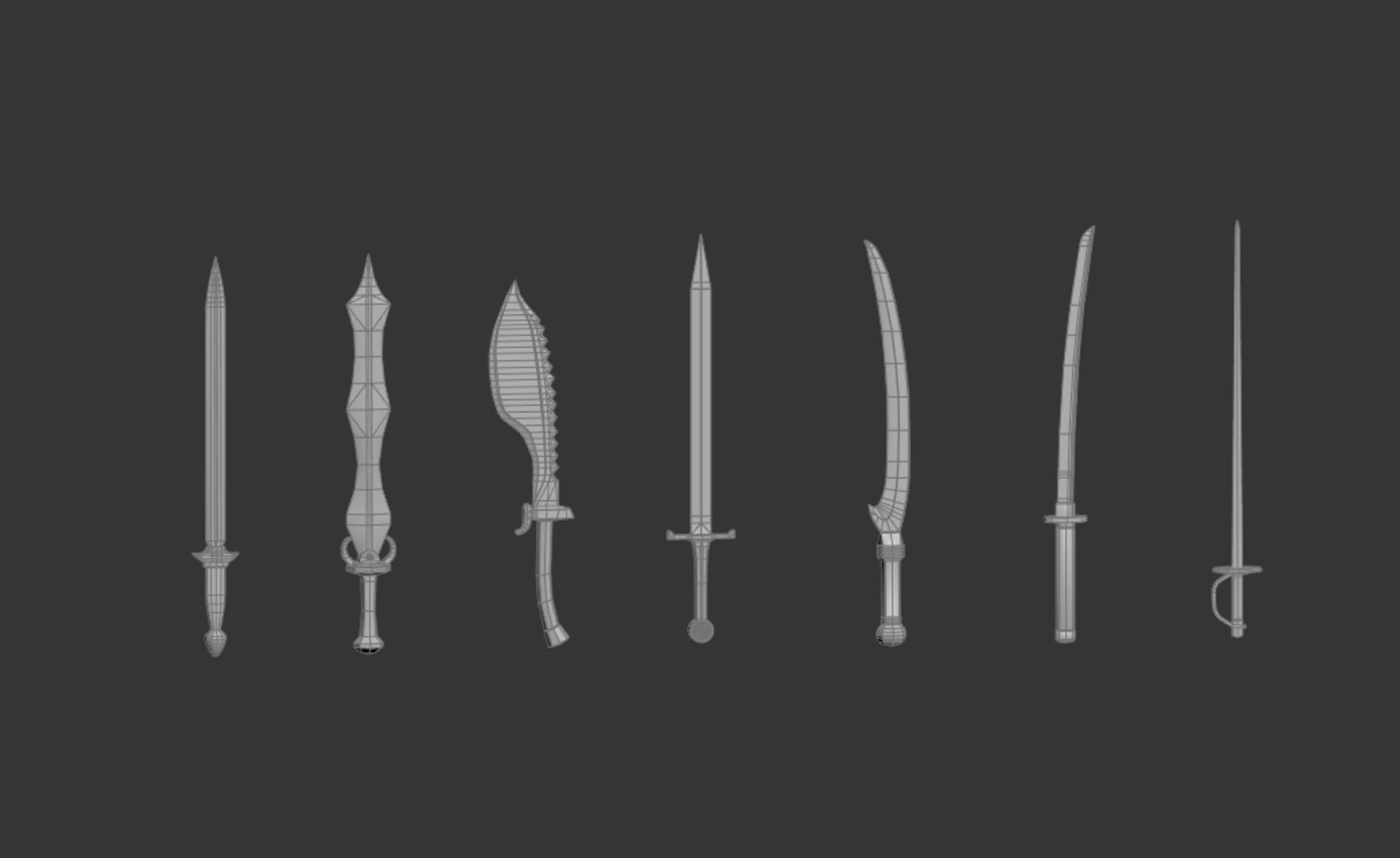 Melee Weapons 3D Model - TurboSquid 1485956
