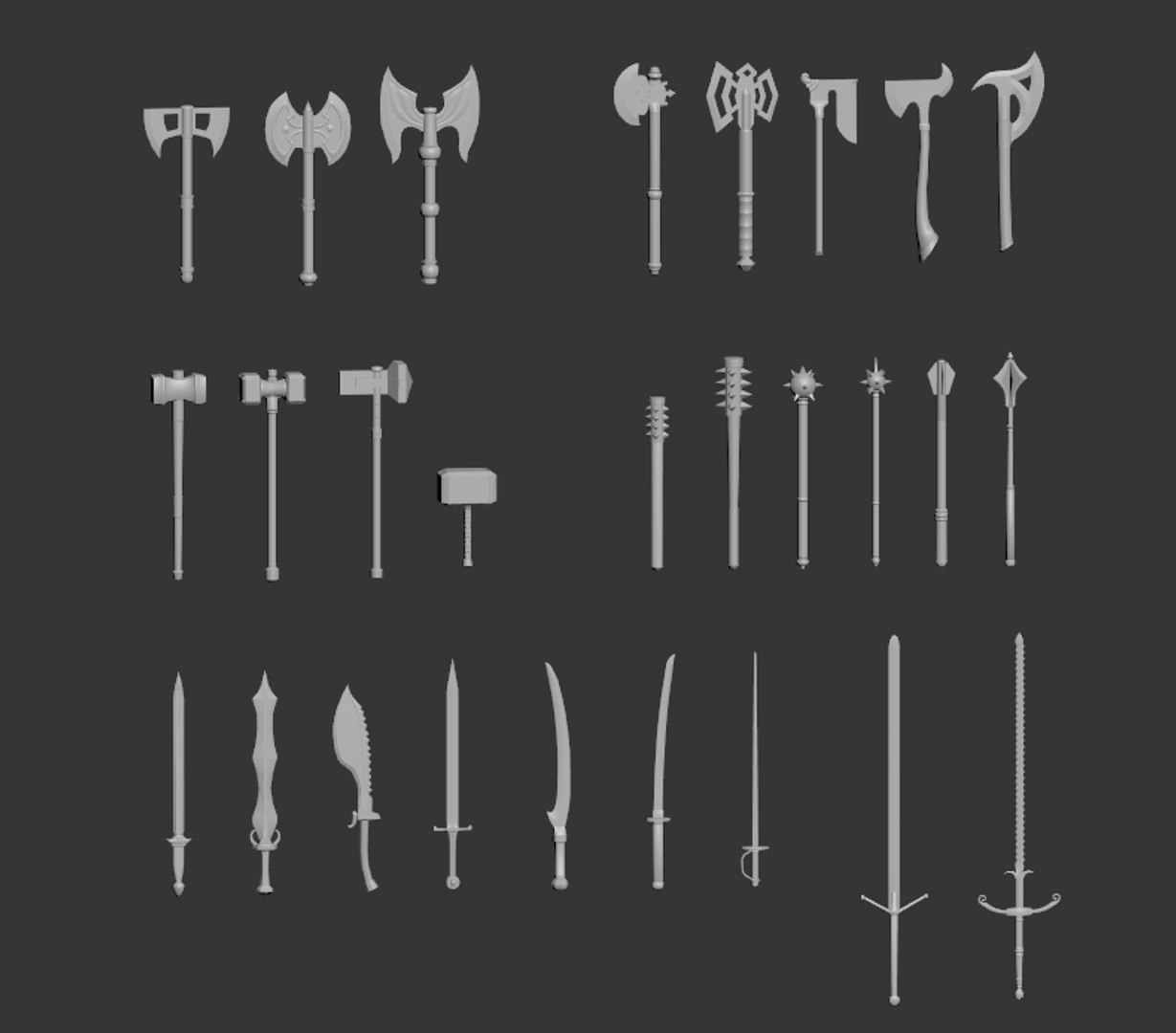 Melee Weapons 3D Model - TurboSquid 1485956