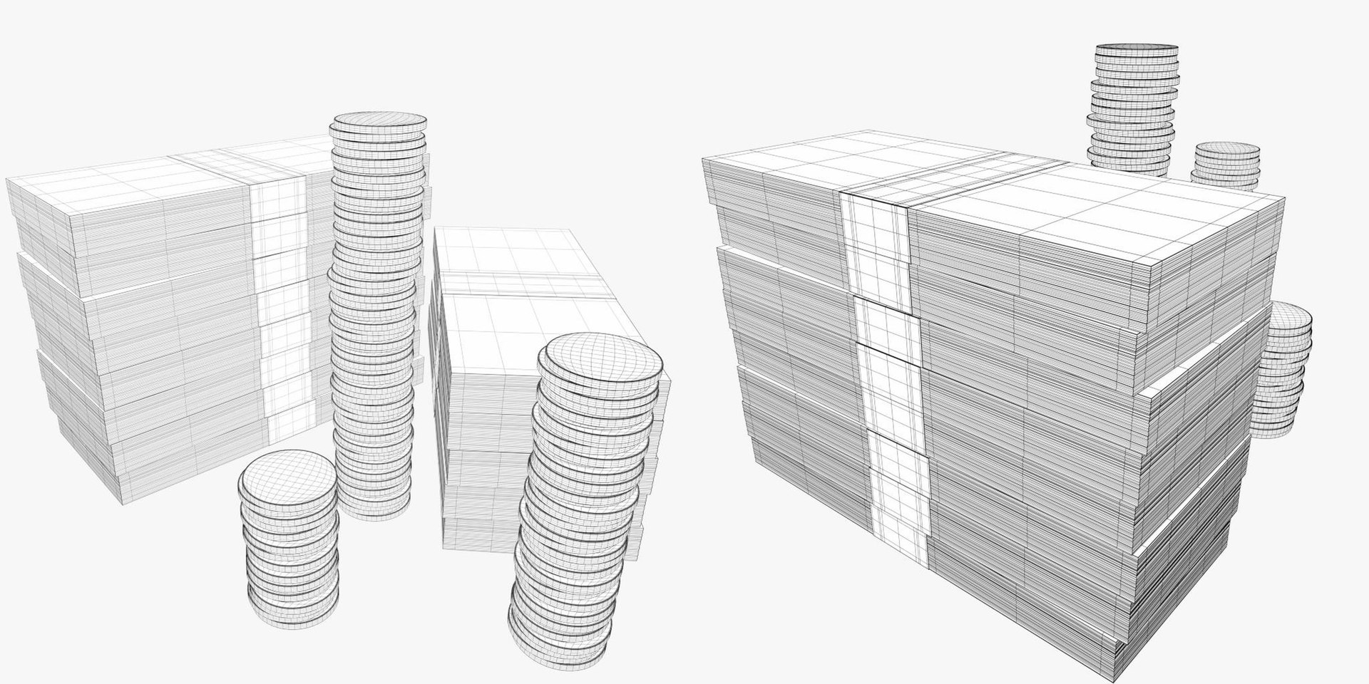 3D Model Coins Banknotes - TurboSquid 1622748
