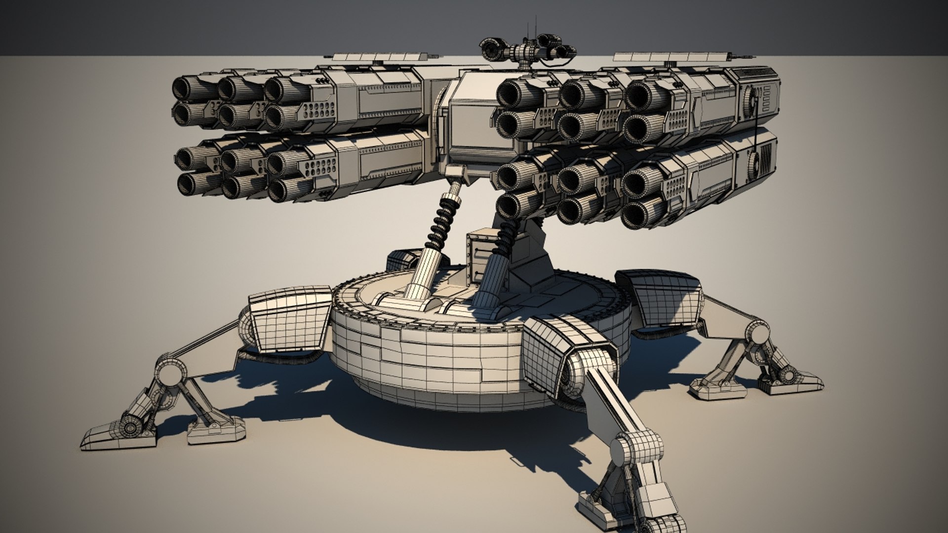 maya spider auto turret