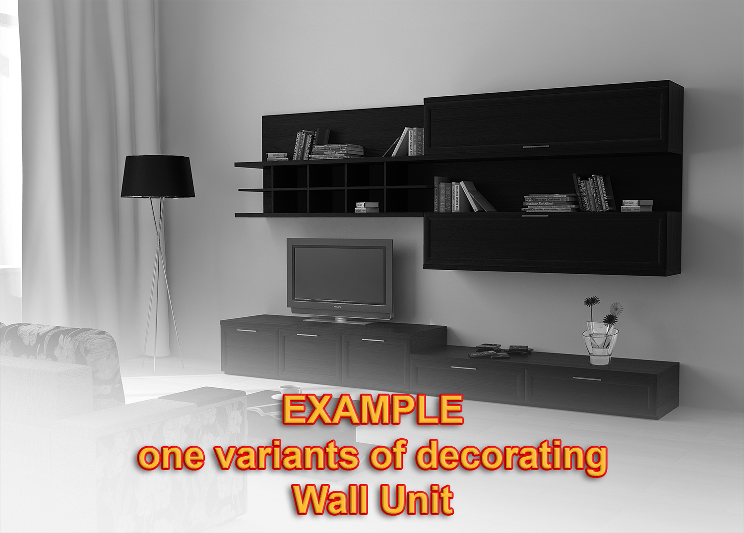 3d realistic wall unit model