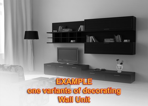 3d realistic wall unit model