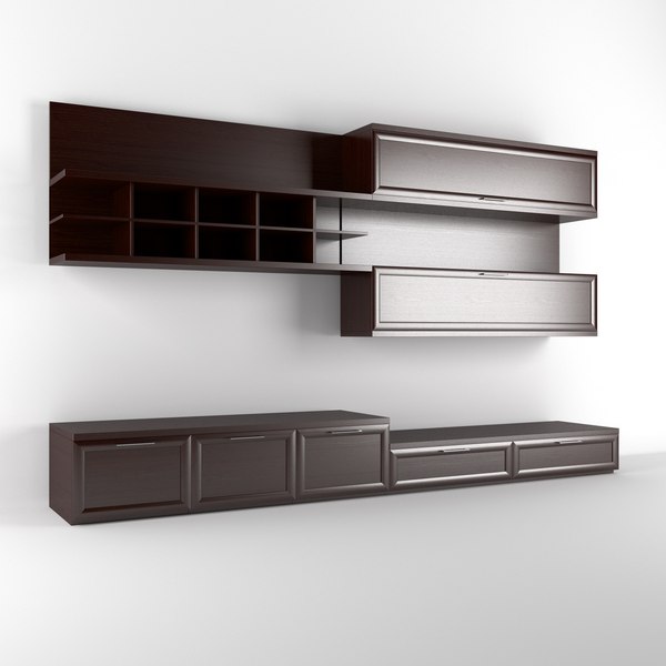 3d realistic wall unit model