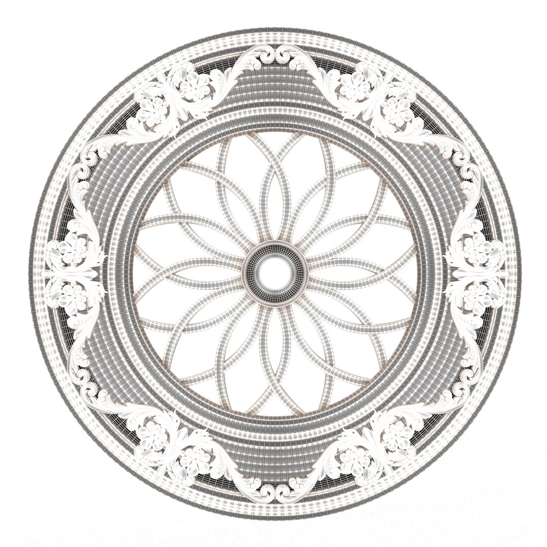 Ceiling Rosette 02 3D model - TurboSquid 2158366