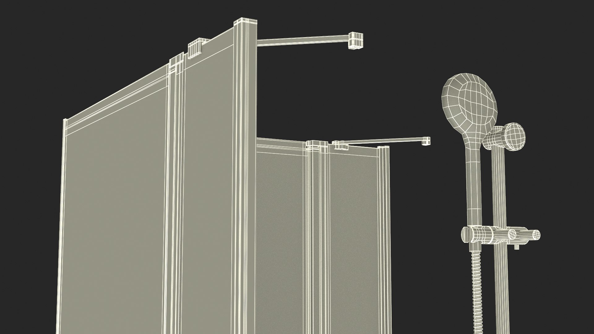 Glass Shower Cubicle Black 3D model - TurboSquid 2091964