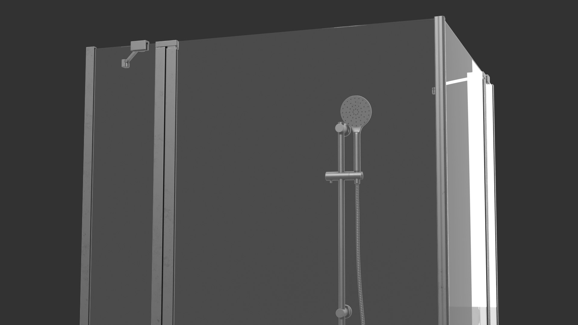 Glass Shower Cubicle Black 3D model - TurboSquid 2091964