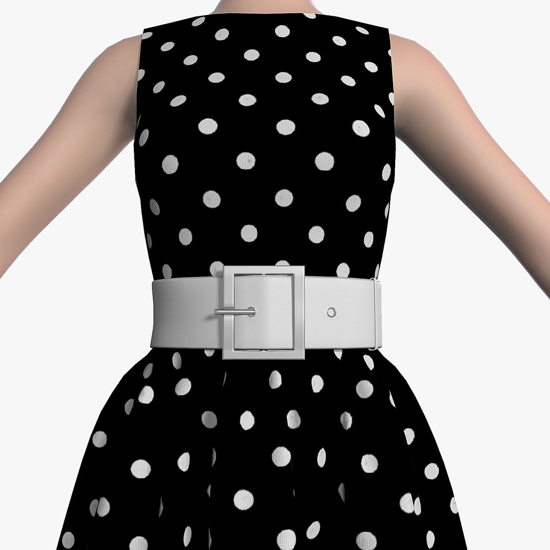 3d 3ds Dress White Peas Female Mannequin