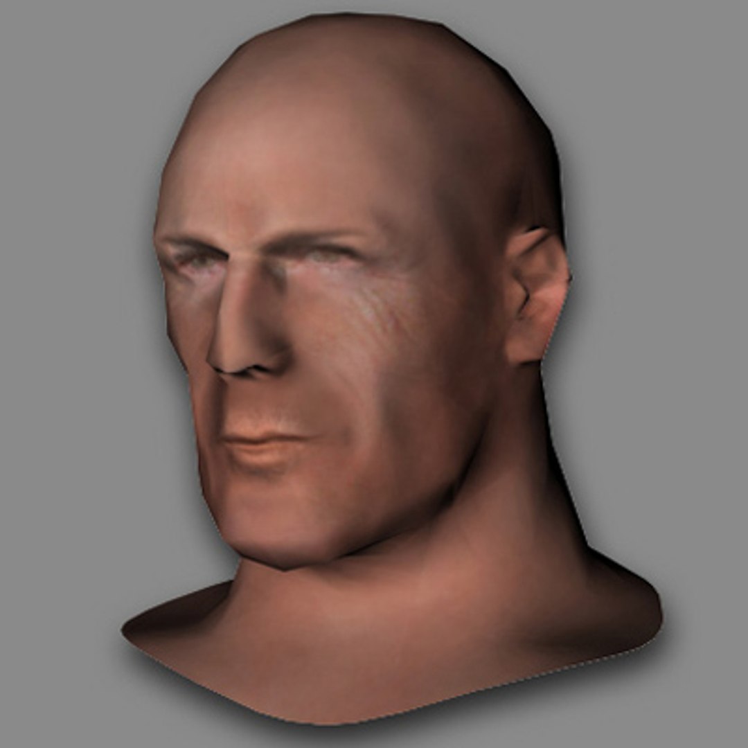 Normal Mapped Male Head 3ds