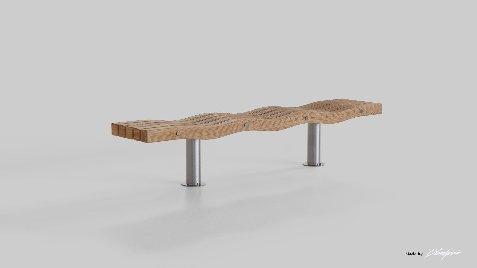 3D SERPENTINE FIVE SLAT BENCH AND SEAT Model - TurboSquid 2268586