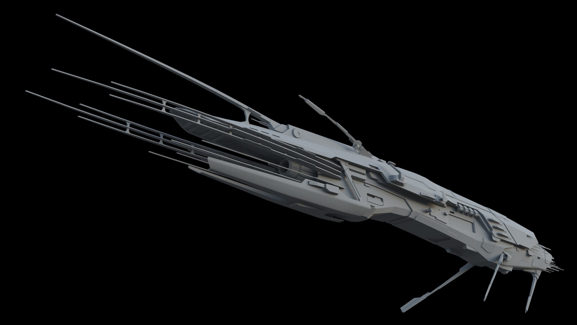 Sci Fi Alien SpaceShip 3D Model - TurboSquid 2118937