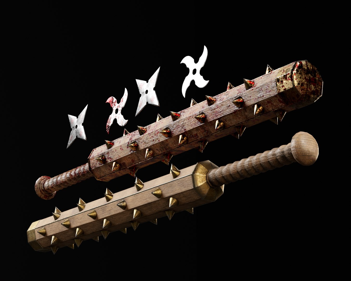 3D Tetsubo And Shurikens Model - TurboSquid 2355149