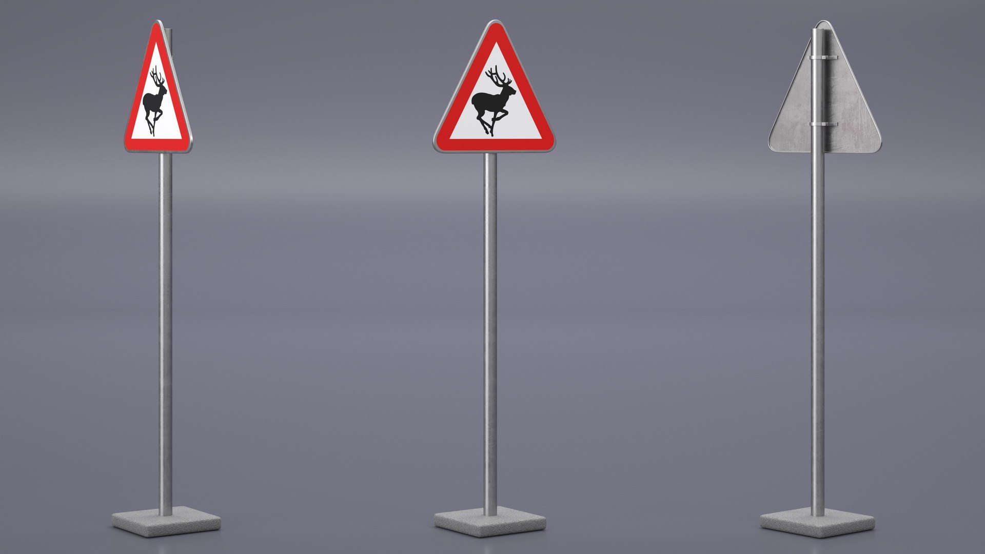 3D Road Sign Wild Animals - TurboSquid 2211832