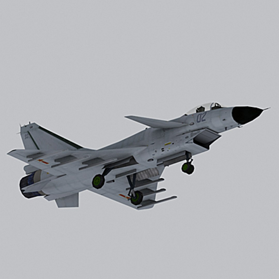 3d model j-10 fighter