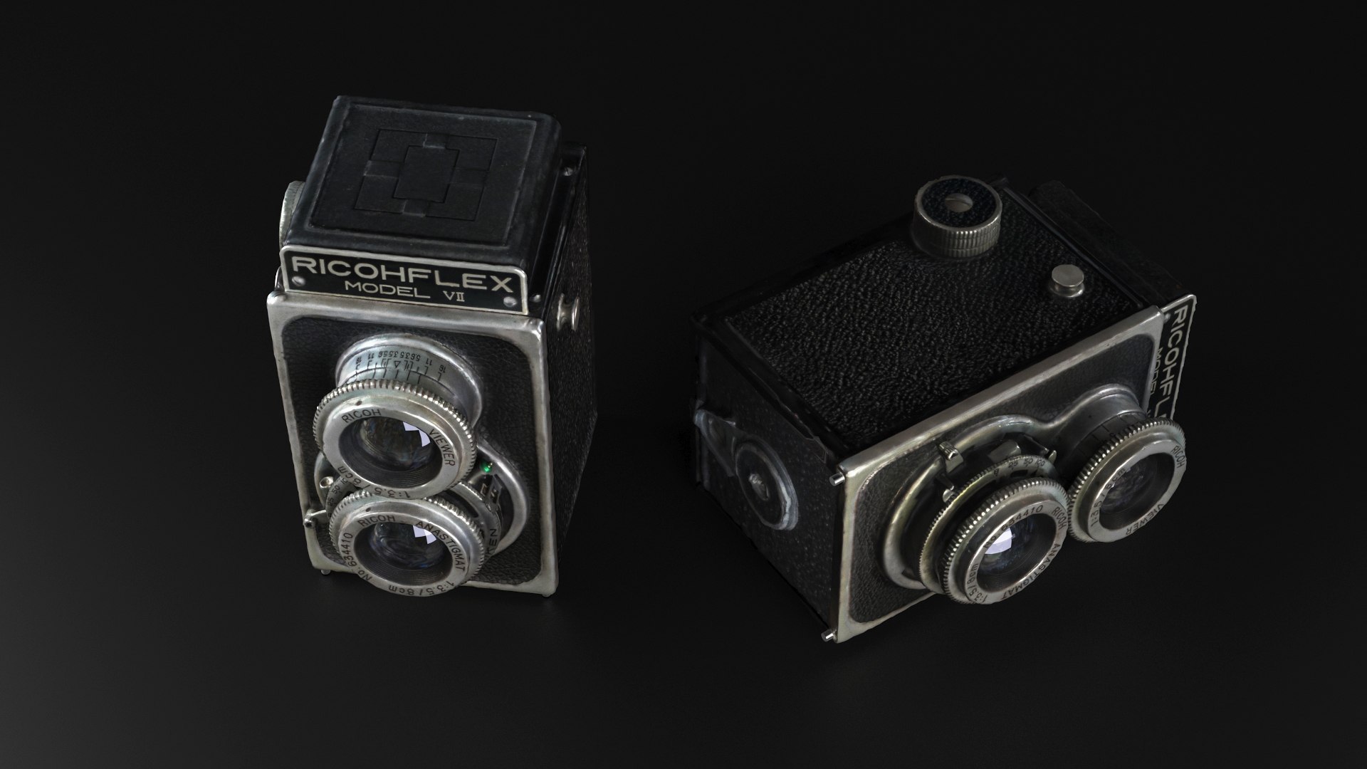 Vintage Camera TLR 3DScan Polycam Ricohflex Model VII 3D Model ...
