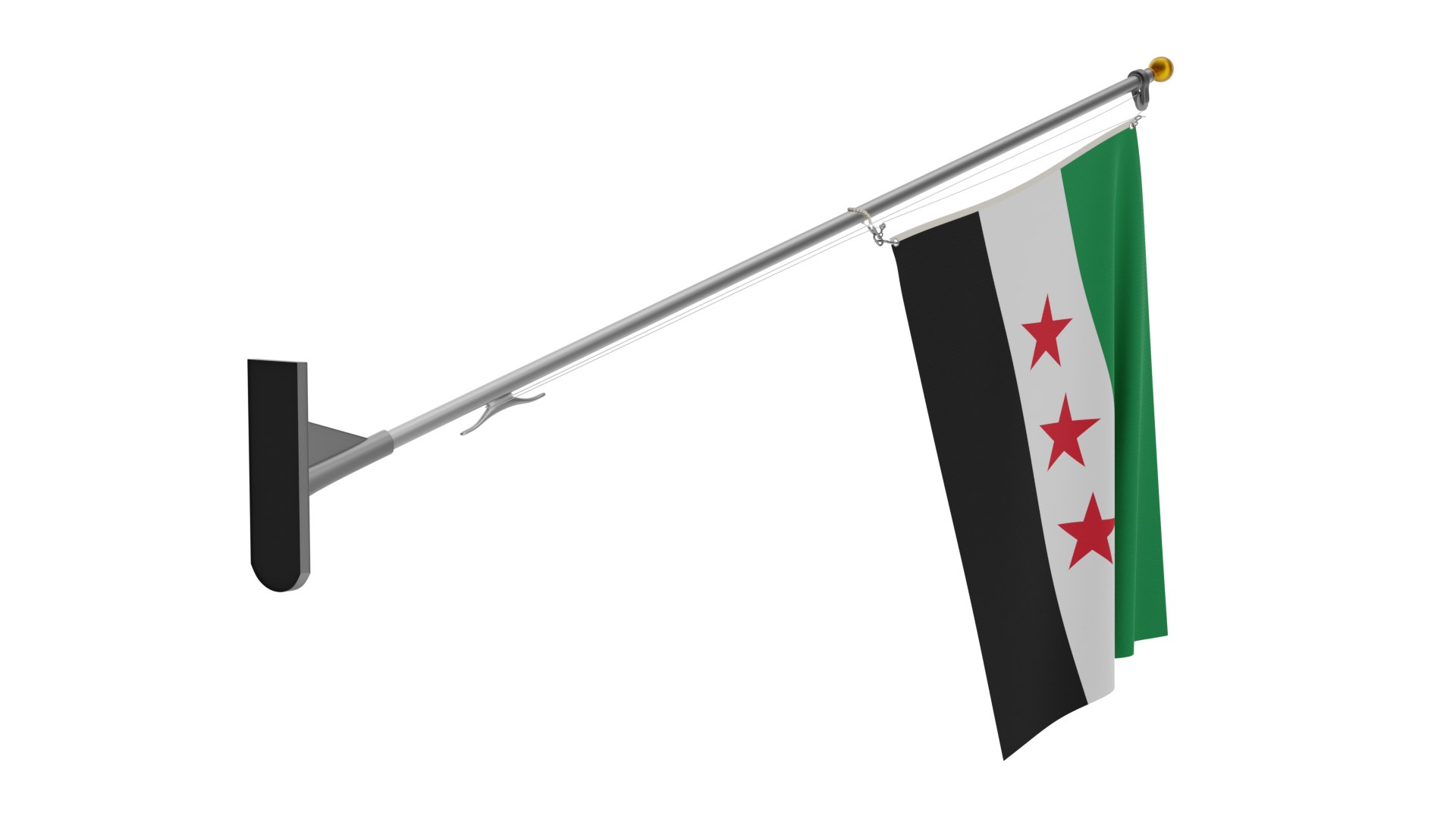 3D Wall Flag Syria T2 - New Flag - TurboSquid 2321794