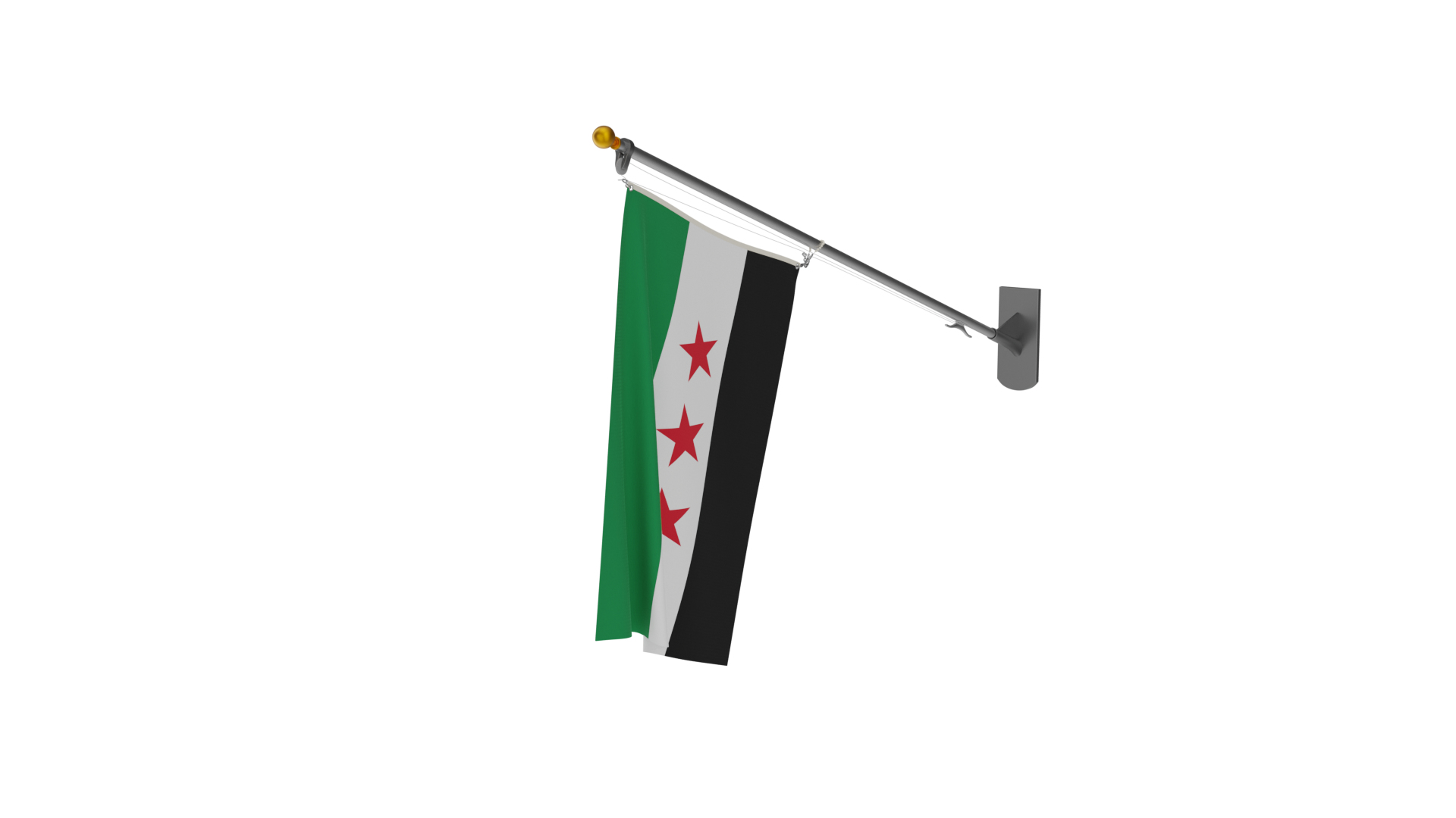3D Wall Flag Syria T2 - New Flag - TurboSquid 2321794