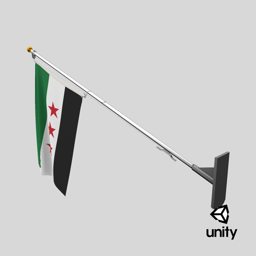 3D Wall Flag Syria T2 - New Flag - TurboSquid 2321794