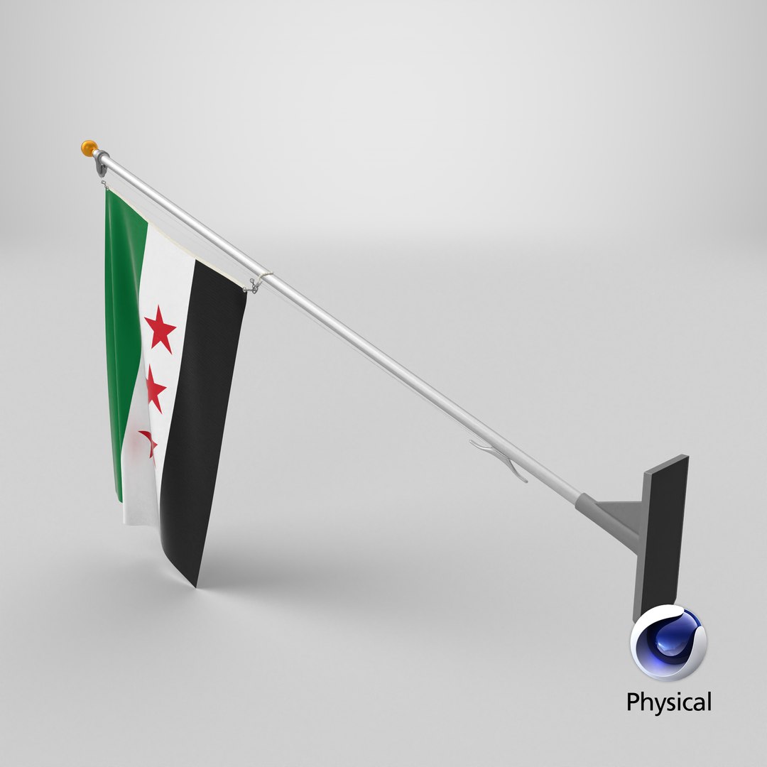 3D Wall Flag Syria T2 - New Flag - TurboSquid 2321794